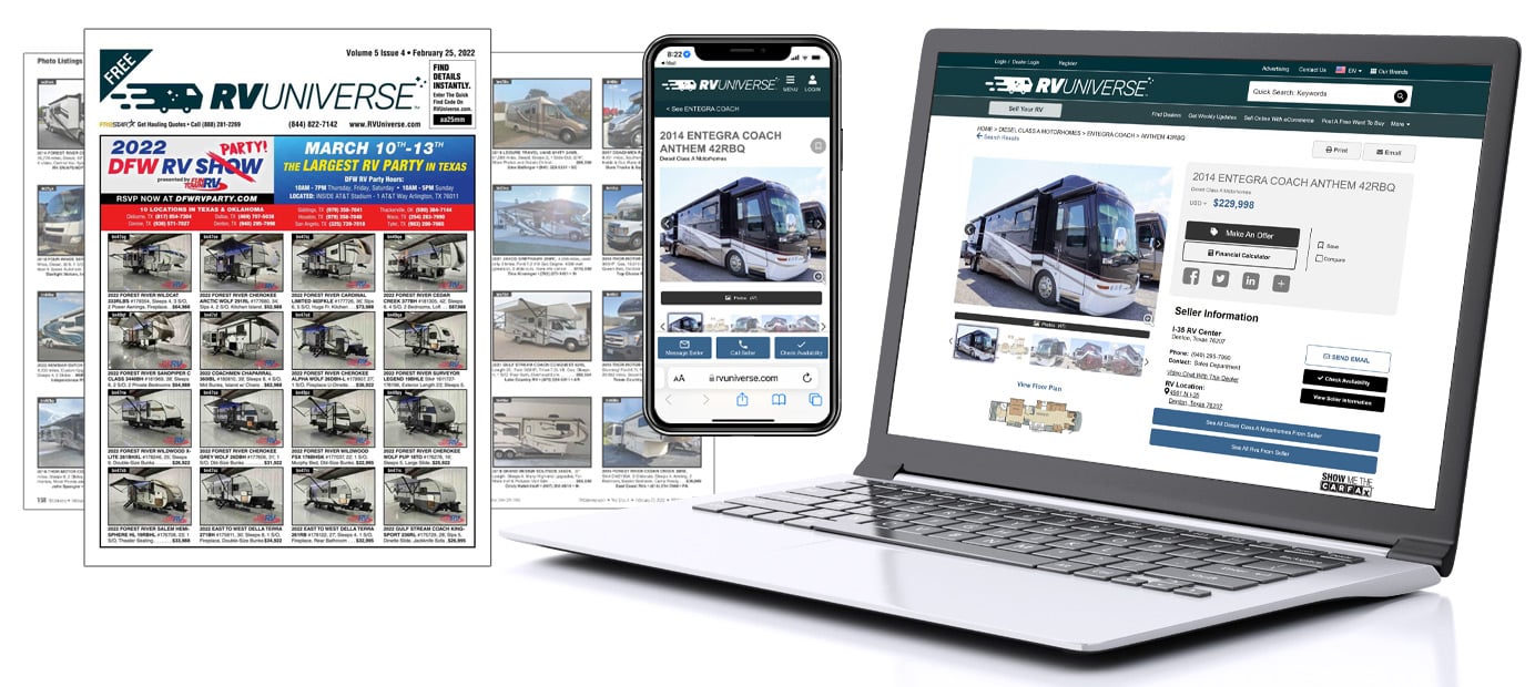 Sell Travel Trailers, Motorhomes & Other RVs On RVUniverse.com