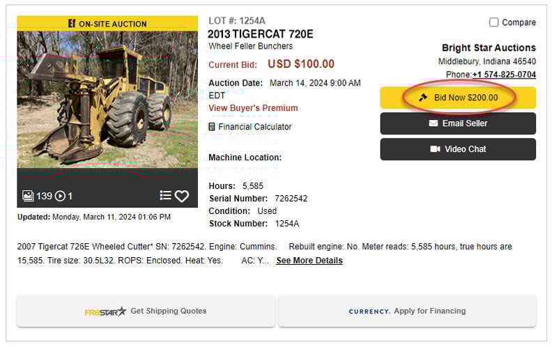 How To Bid Online - Live Auction Bidding Tips | Equipmentfacts